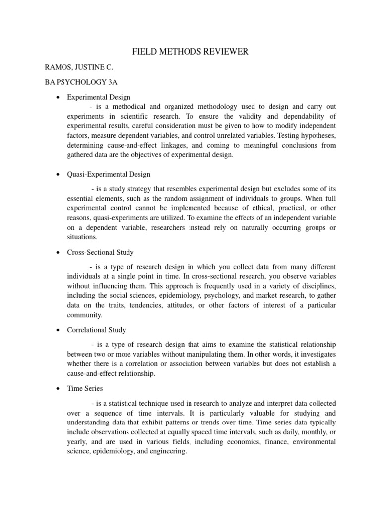 Field Methods Reviewer | PDF | Qualitative Research | Methodology