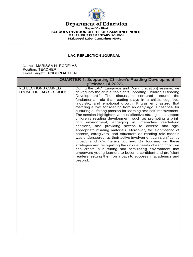 LAC REFLECTION Marissa | PDF