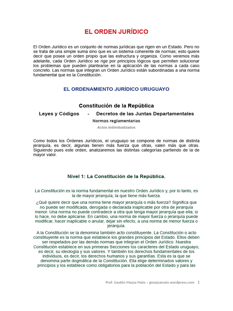 Teorico El Orden Juridico | PDF | Constitución | Legislación