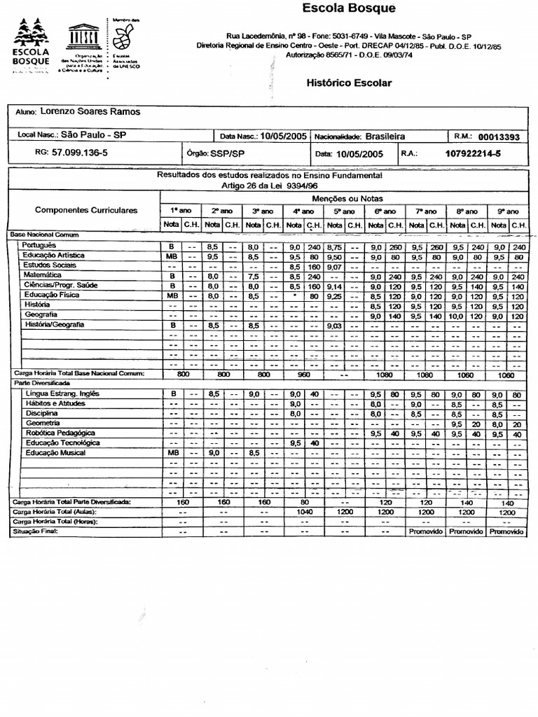 Doc Comum Hist c3 B3rico Escolar Ensino Fundamental | PDF