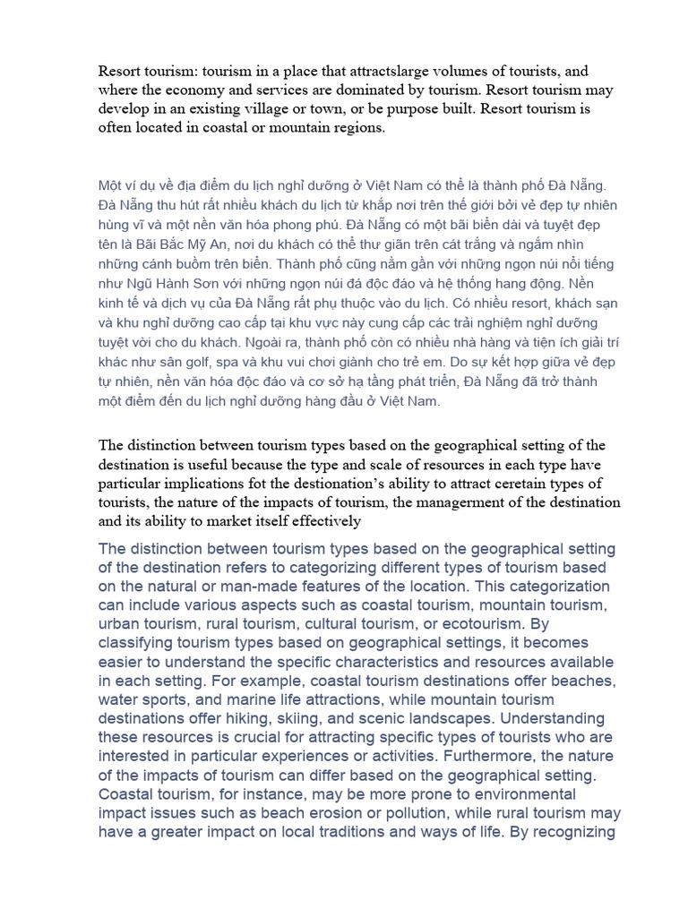 Resort Tourism | PDF