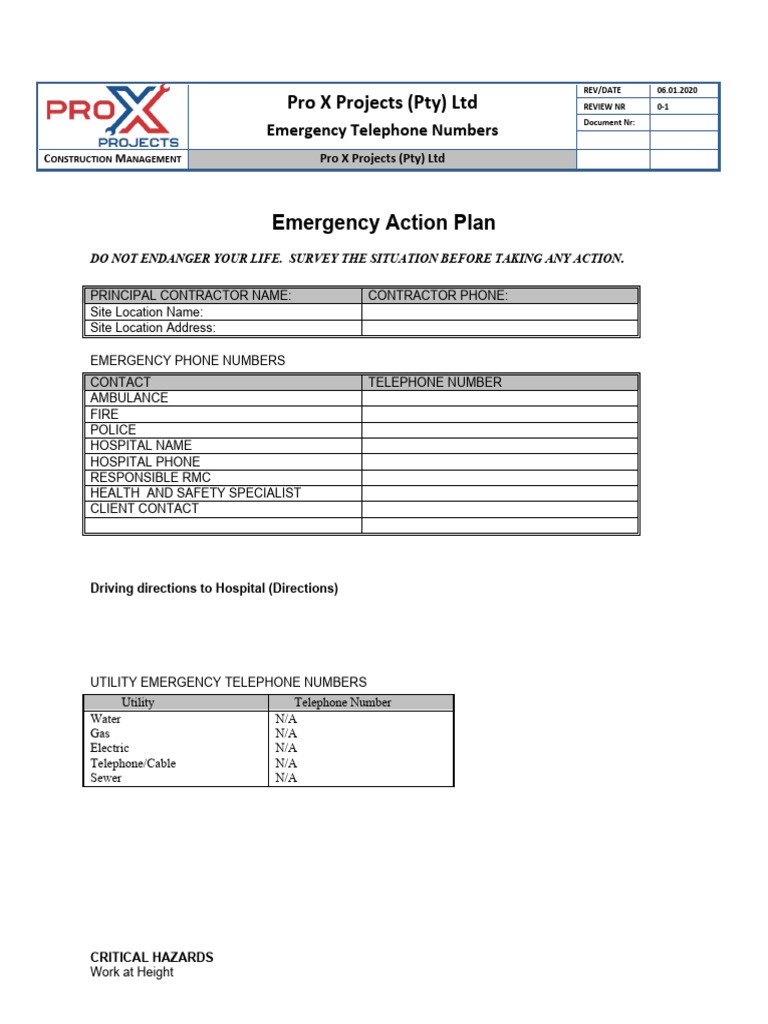 Emergency Plan | PDF | First Aid | Emergency Medical Services