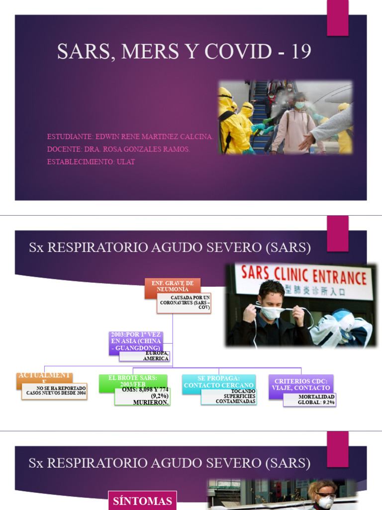 SARS, MERS y COVID-19: Análisis y Prevención | PDF | Enfermedades ...