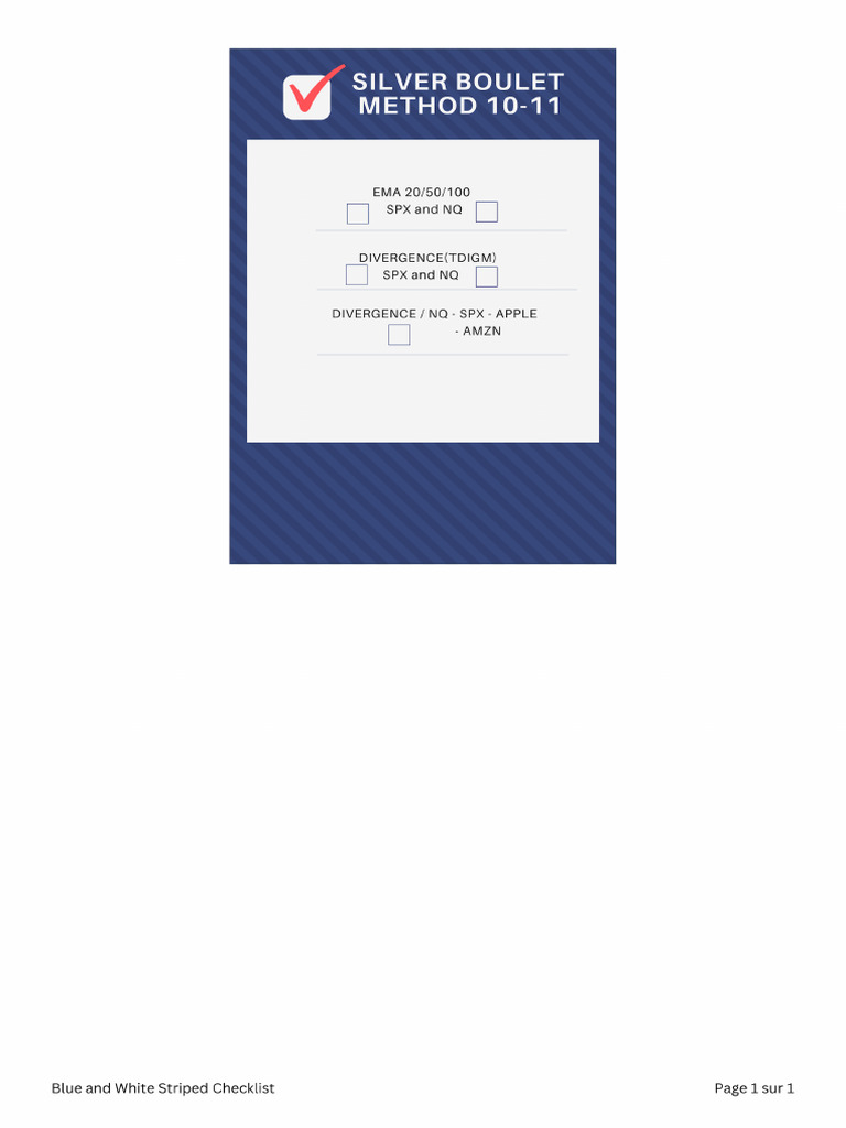 Blue and White Striped Checklist | PDF