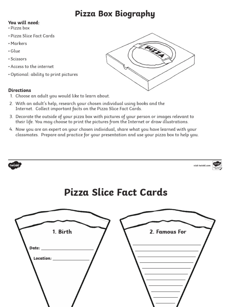 US2 H 212 Pizza Box Biography Activity - Ver - 2 | PDF