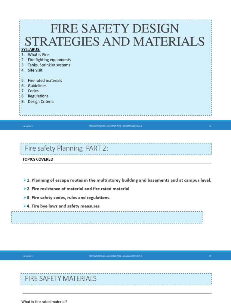 Mit Fire Safety Design Ar Gazala Atar 20.10.23 PDF | PDF | Stairs | Fires
