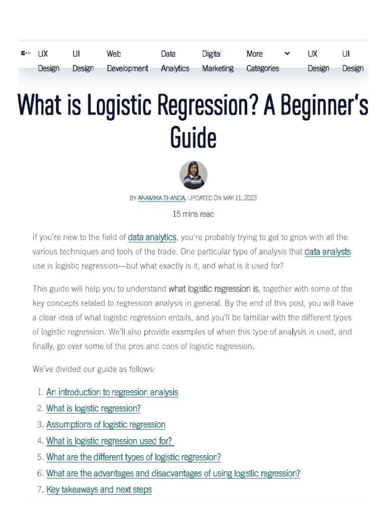 Logestic Regression Model | PDF