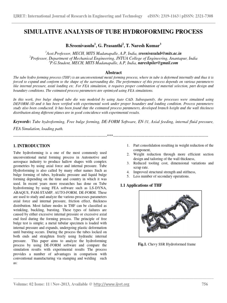 Simulative Analysis of Tube Hydroforming | PDF | Deformation (Engineering) | Finite Element Method