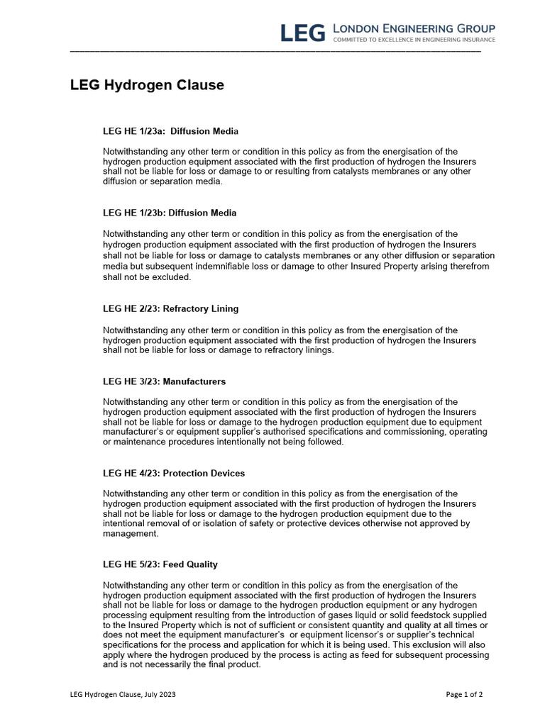 LEG GH Clauses | PDF