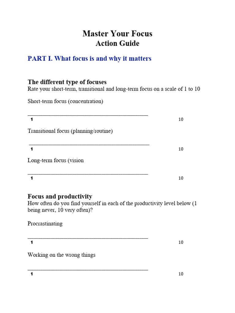 Master Your Focus | Download Free PDF | Goal | Disciplines