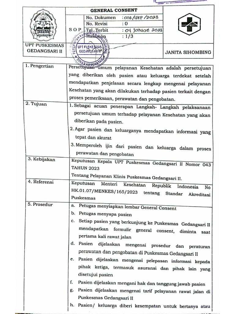 SOP General Consent | PDF