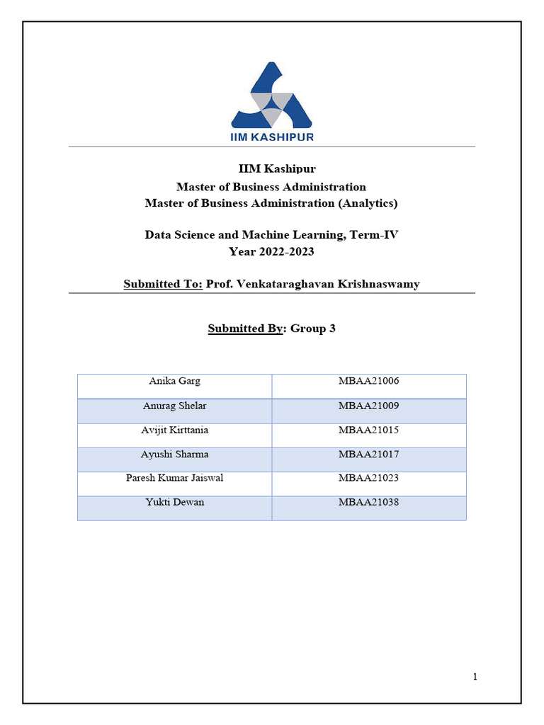 DSML - Project Report - Group 3 | PDF | Market Segmentation | Retail