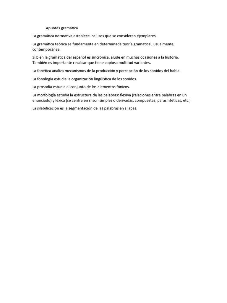 Gramática Descriptiva | PDF