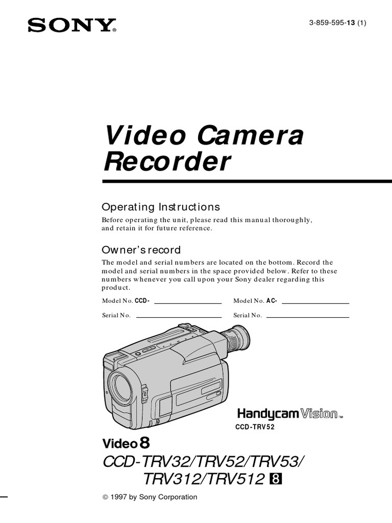 Sony Handycam Manual | Download Free PDF | Zoom Lens | Camera