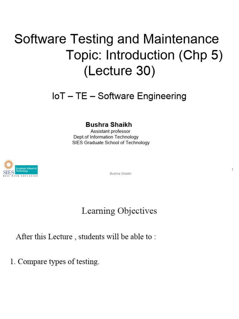 Ch 5 Testing Pdf Software Testing Unit Testing