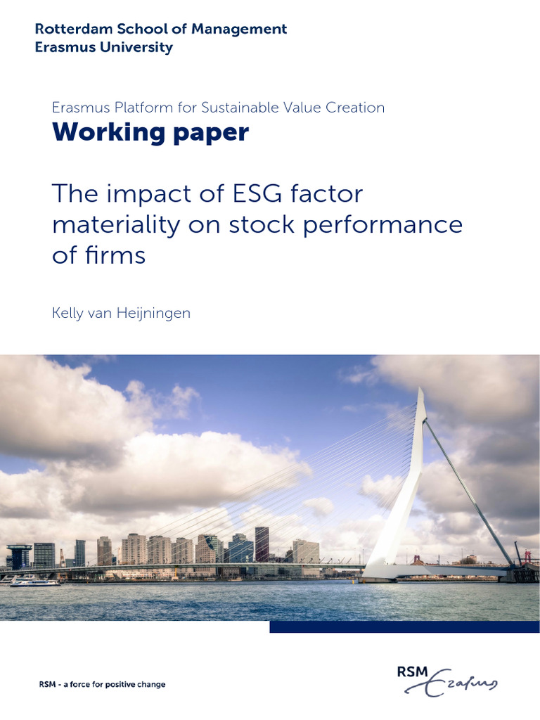 The Impact of ESG Factor Materiality On Stock Performance of Firms ...