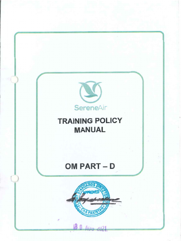 Training Policy Manual Part D | PDF | Transport Safety | Aircraft
