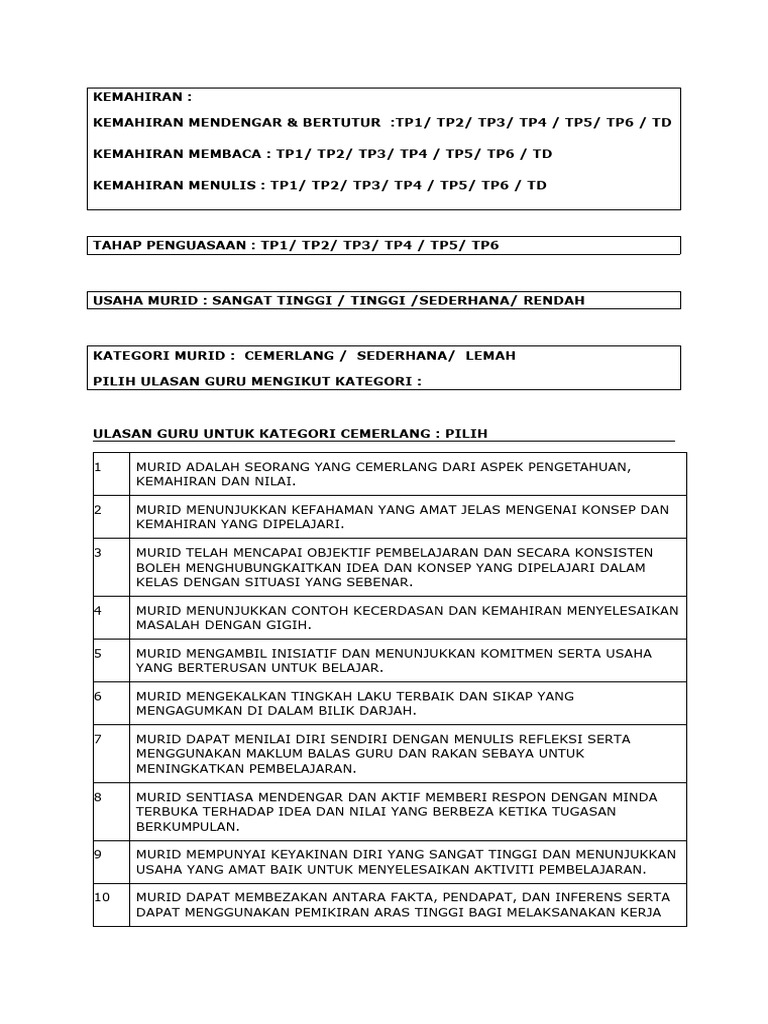 Pengisian PBD Idme Untuk Bahasa Melayu | PDF