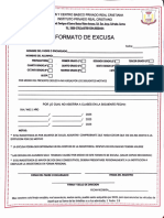 Formato de Excusa Escolar para Cualquier Nivel | PDF