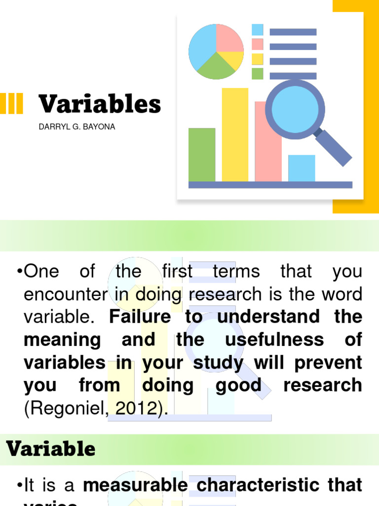 Q1 PPT 4 Variables | PDF | Categorical Variable | Level Of Measurement