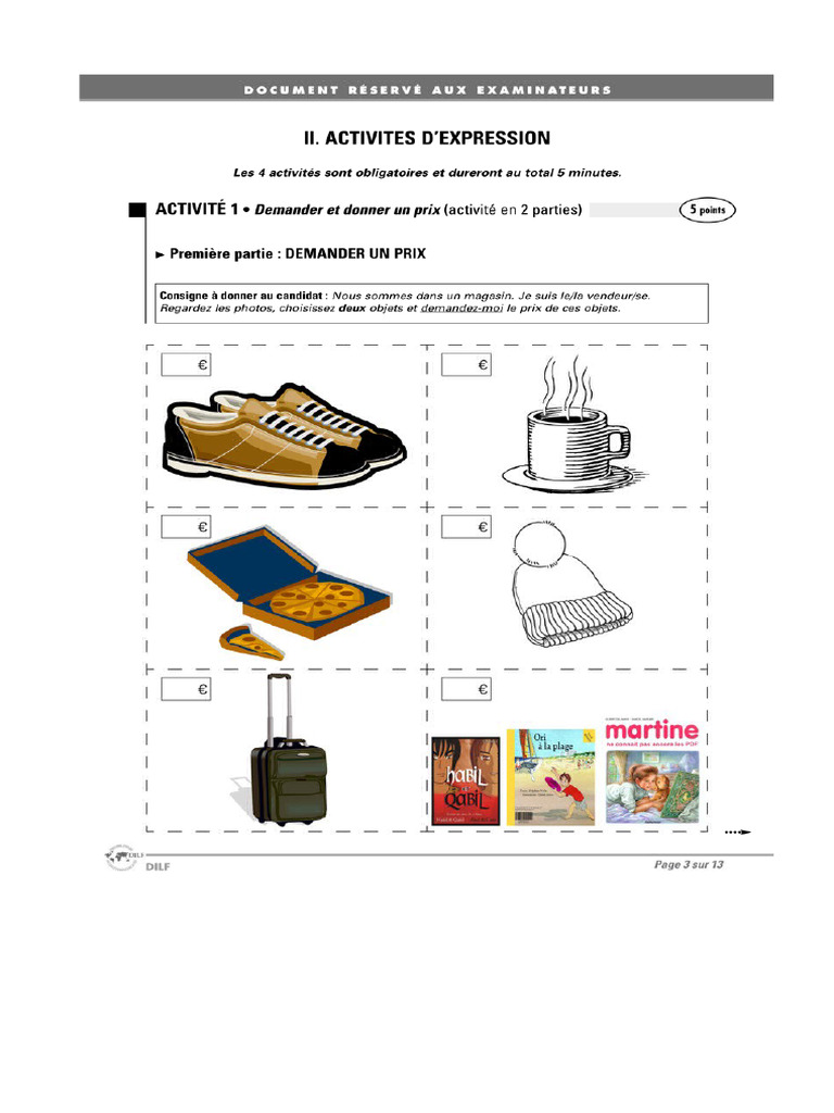 Dilf Production Orale Activite 1 Demander Donner Un Prix 3 | PDF
