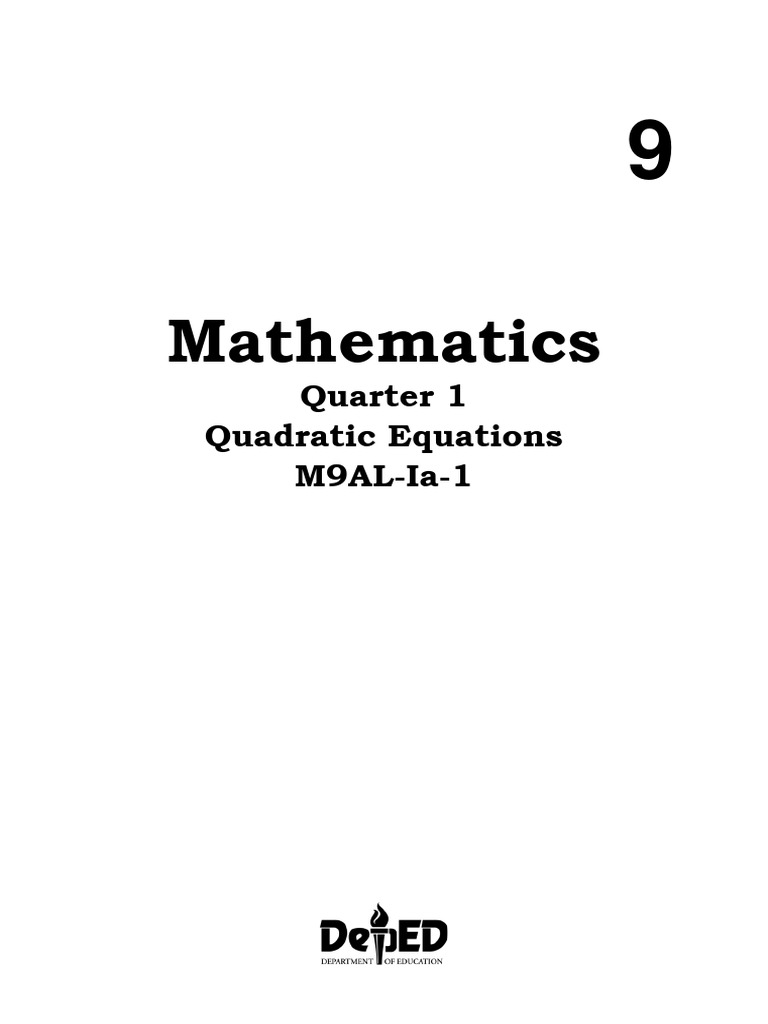 Module Grade9 Week 1 | Download Free PDF | Quadratic Equation | Equations