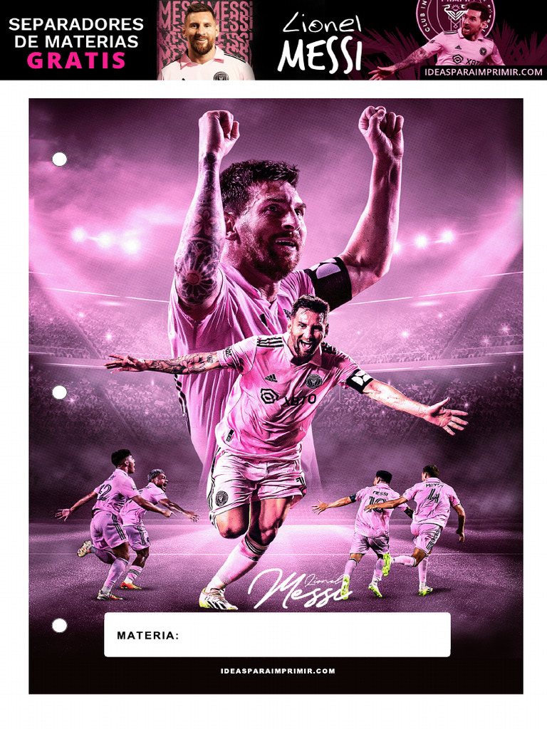 Separador de Materias para Carpeta Messi Inter Miami | PDF