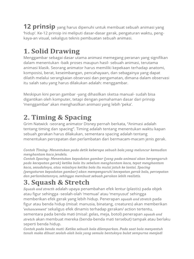 12 Prinsip Animasi | PDF