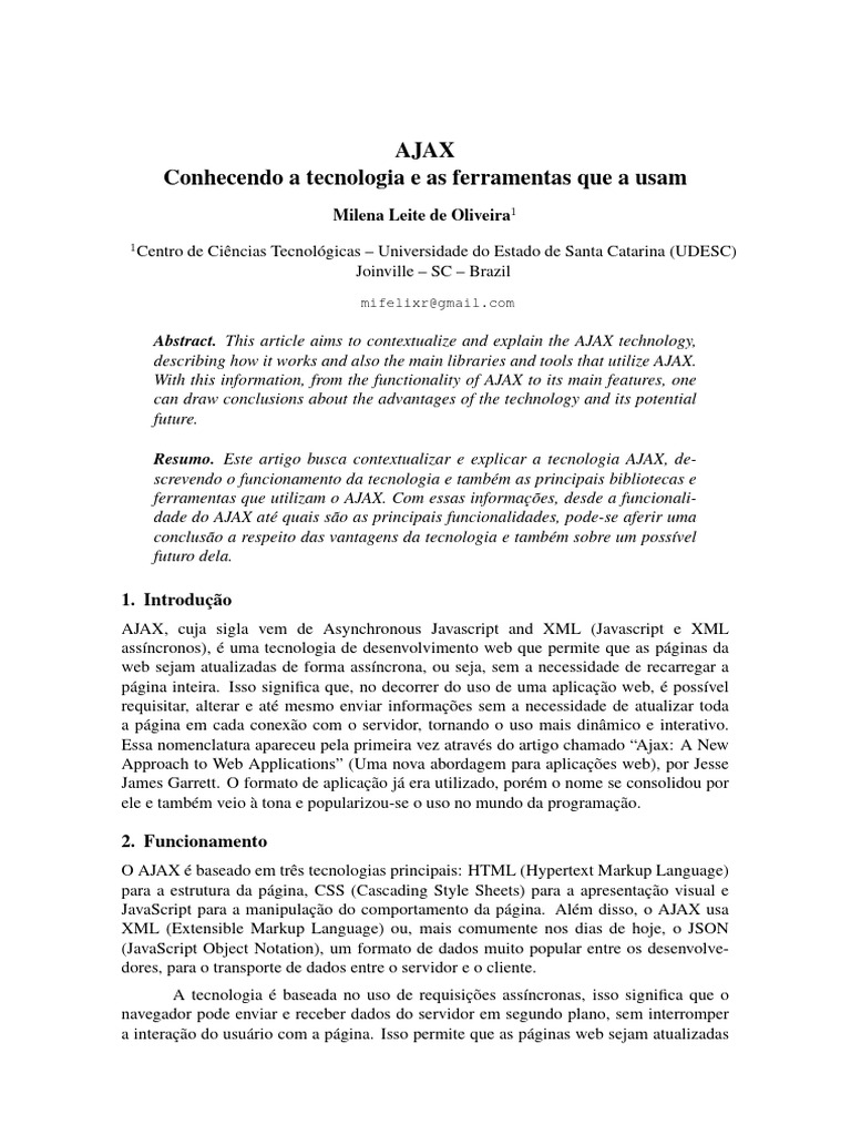 AJAX Conhecendo A Tecnologia e As Ferramentas Que A Usam | PDF | Script ...