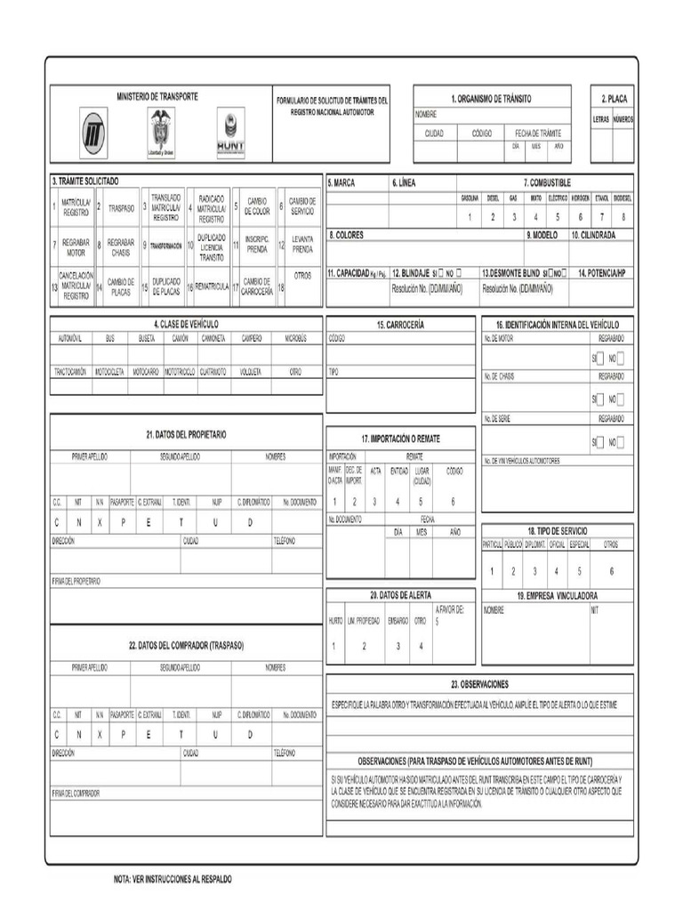 Formulario Unico Nacional Run Pdf