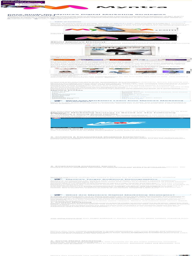 Myntra's Digital Marketing Case Study | PDF | Popular Culture & Media Studies | Social Media
