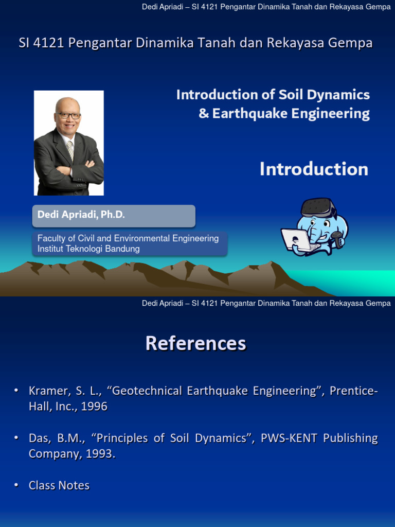 SI 4121 Pengantar Dinamika Tanah Dan Rekayasa Gempa#1 Introduction R3 | PDF SI 4121 Pengantar Dinamika Tanah Dan Rekayasa Gempa#1 Introduction R3 | PDF