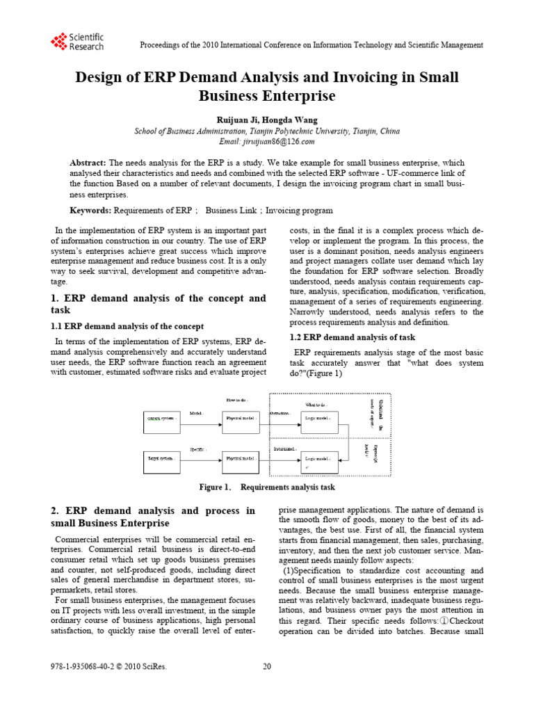 (ERP) Design of ERP Demand Analysis and Invoicing in Small Bussiness Enterprise | PDF ...