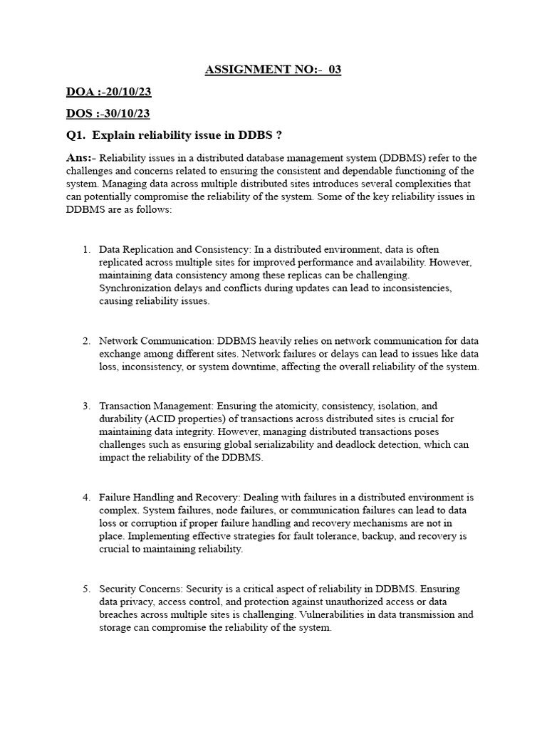 DDB Assignment 2 | PDF | Load Balancing (Computing) | Databases