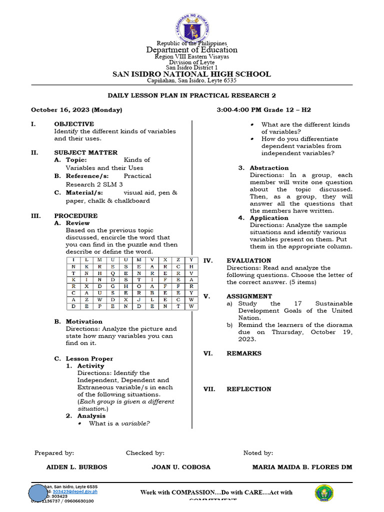 PR2 Lesson Plan | PDF | Lesson Plan | Science