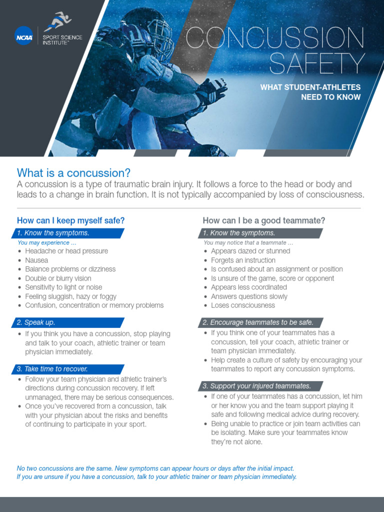 Concussion Safety for Student-Athletes | PDF | Concussion ...