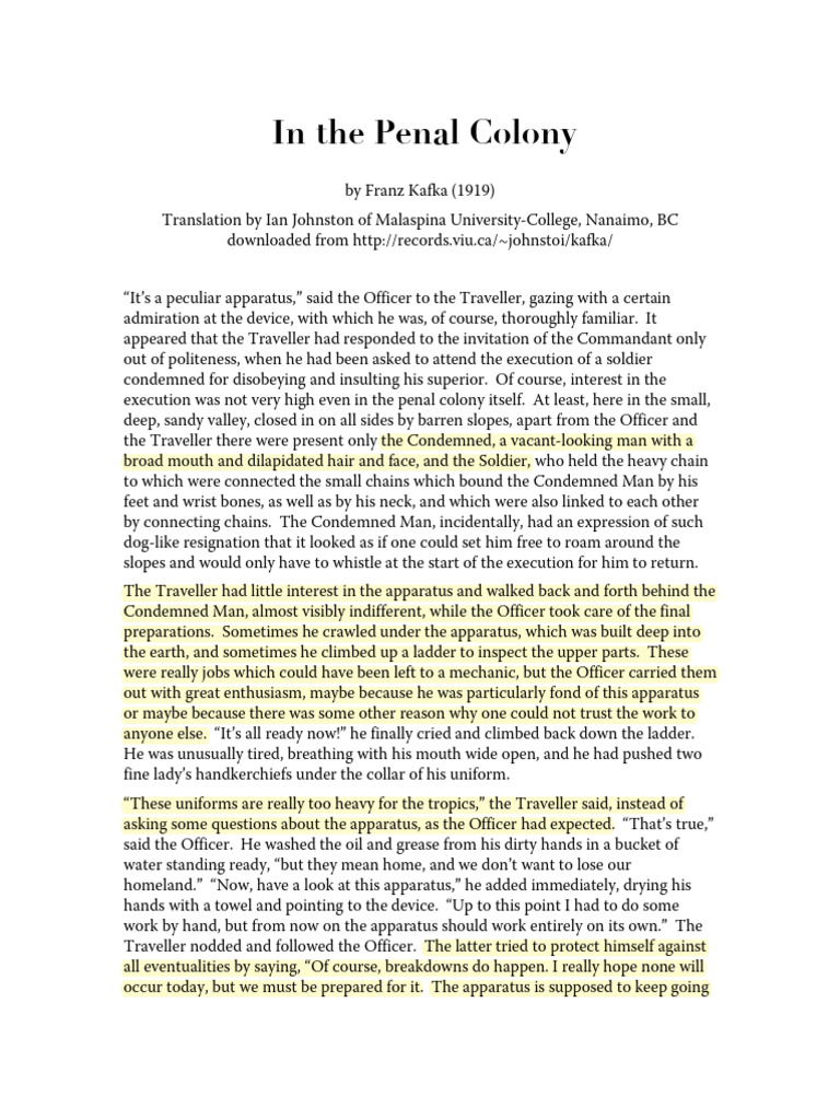 Penal Colony | PDF