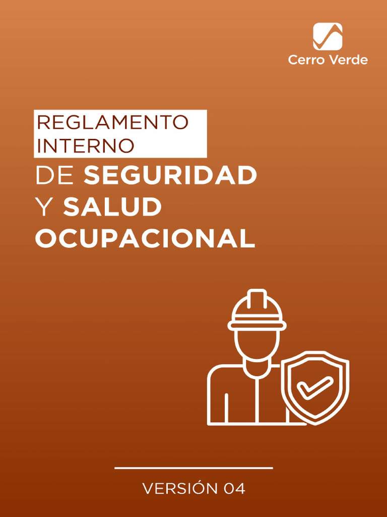 SSOre0002 - Reglamento Interno de Seguridad y Salud Ocupacional - v.04 - Cuadernillo | PDF ...