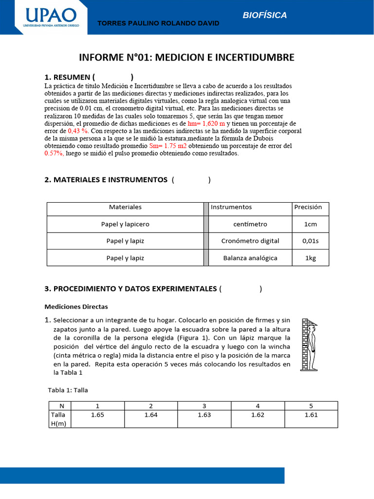 Practica de Mediciones | Descargar gratis PDF | Exactitud y precisión | Medición