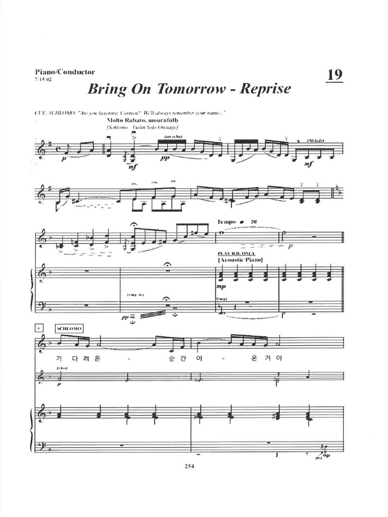 Bring On Tomorrow-Reprise | PDF