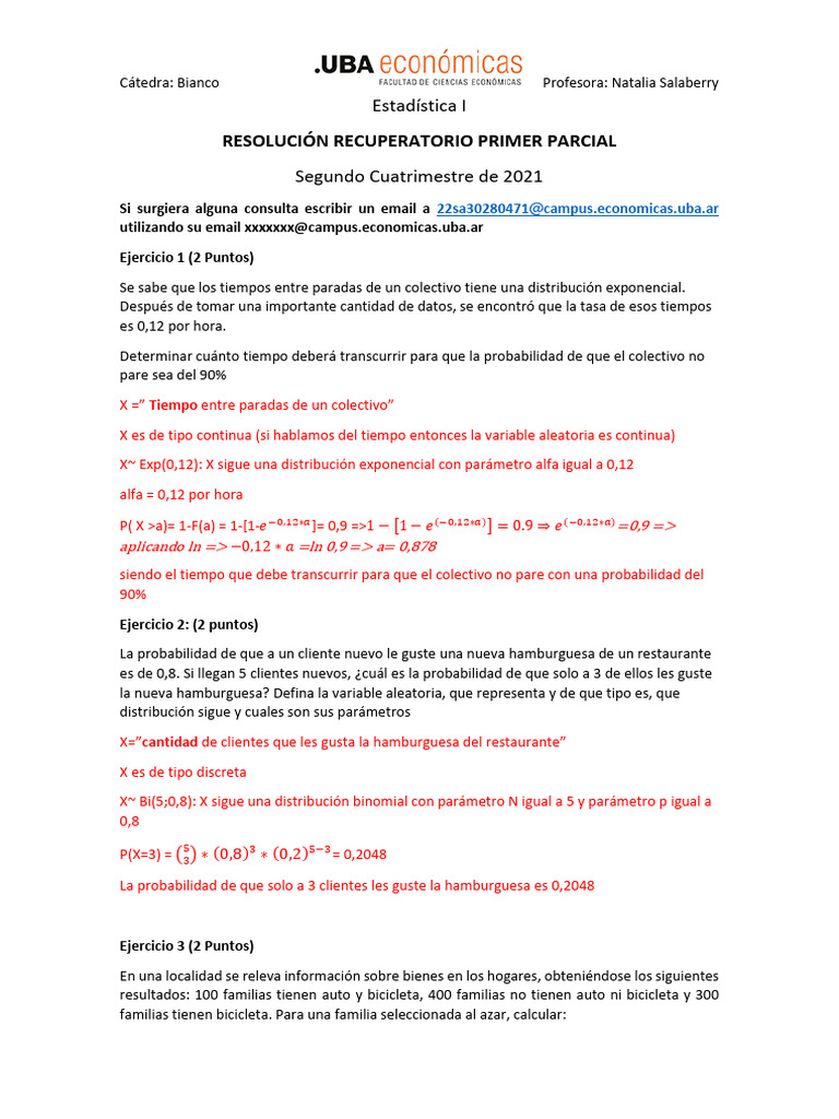 Recuperatorio Primer Parcial 2C 2021 Resolución | PDF | Metrología ...