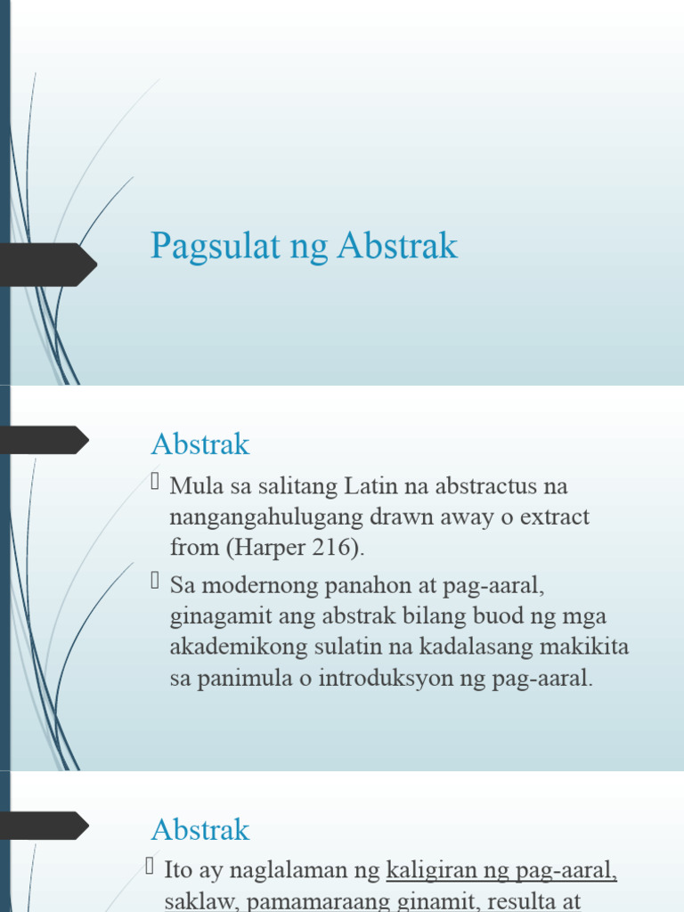 Pagsulat NG Abstrak | PDF