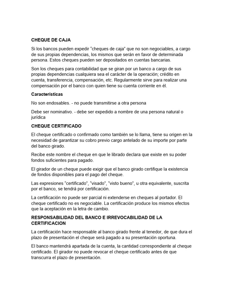 Cheque de Caja | PDF