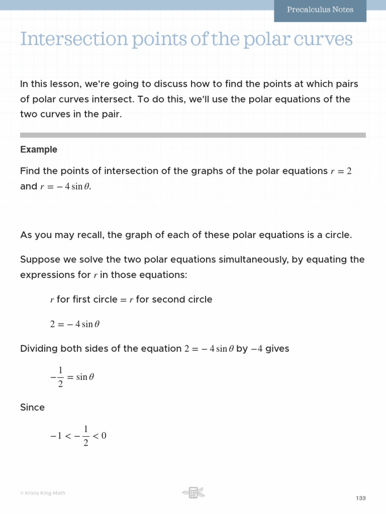 18.1 Intersection Points of The Polar Curves PDF | PDF | Teaching Methods & Materials | Science ...