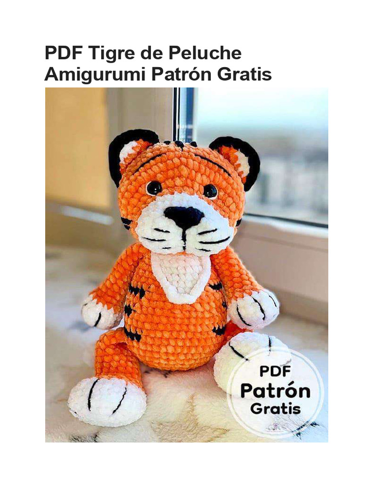 PDF Tigre de Peluche Amigurumi Patron Gratis | PDF | Amigurumi | Tejer