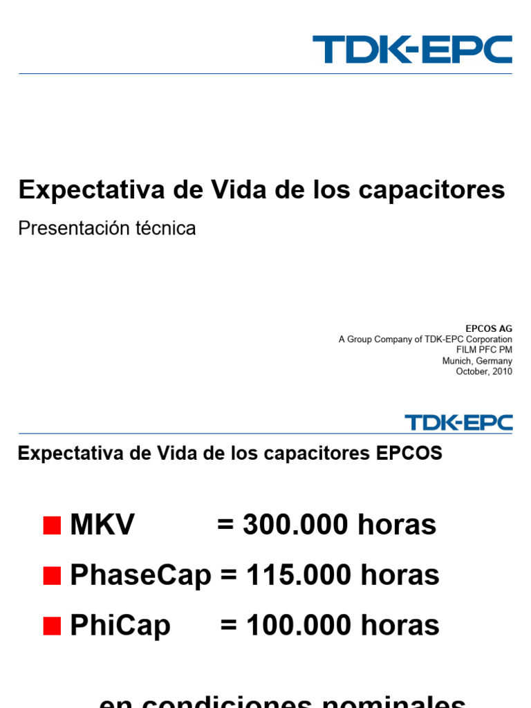06-TDK-EPC Expectativa de Vida OCT2010-ESP | PDF