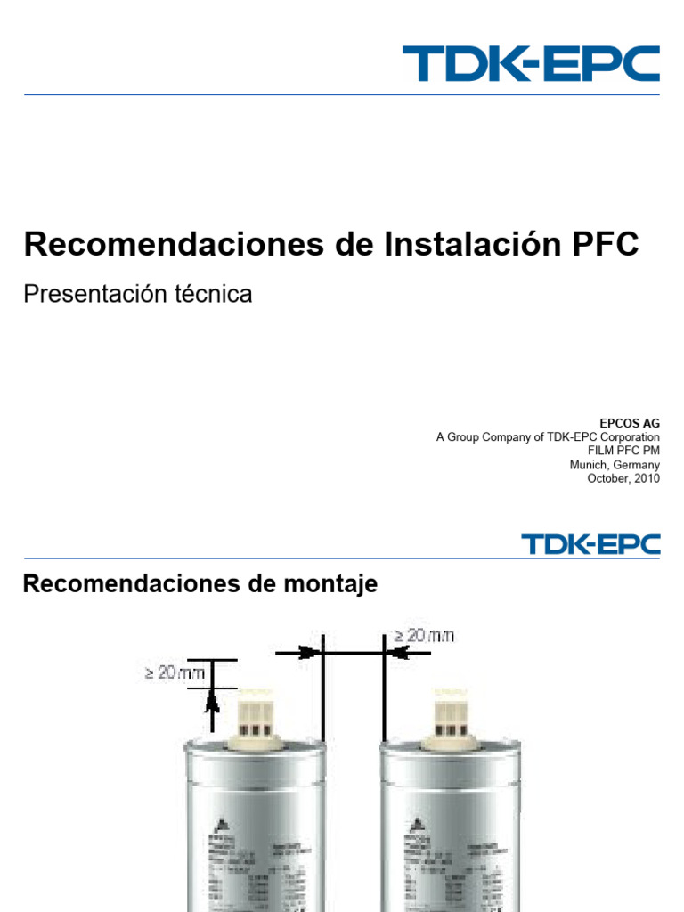 07-TDK-EPC Recomendaciones de Instalacion OCT2010-ESP | PDF