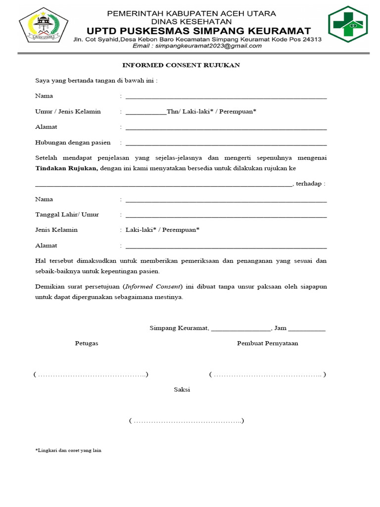 Informed Consent Rujukan | PDF