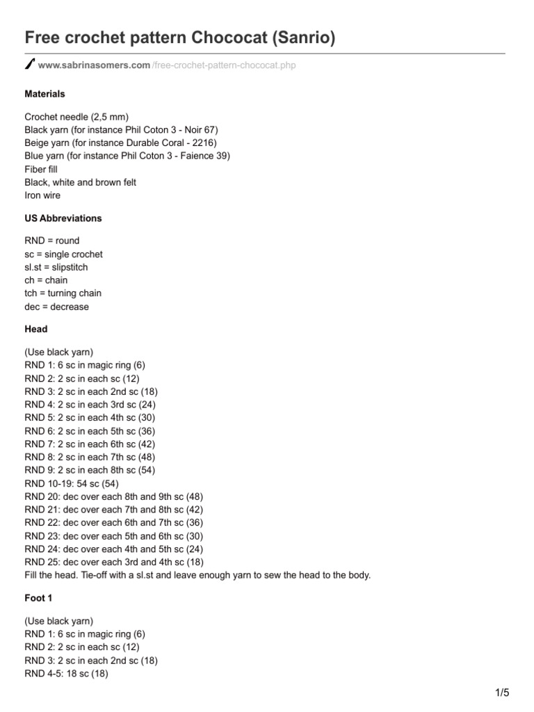 Chococat | PDF | Crochet | Yarn