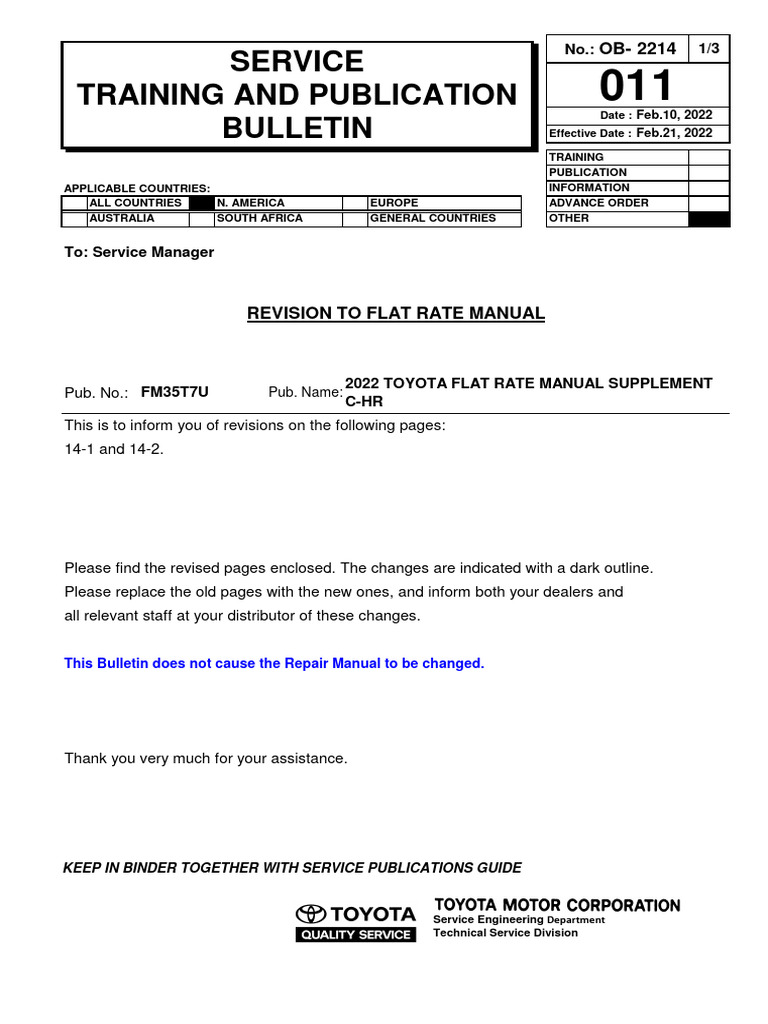 CHR Flat Rate | PDF | Wheeled Vehicles | Car Manufacturers